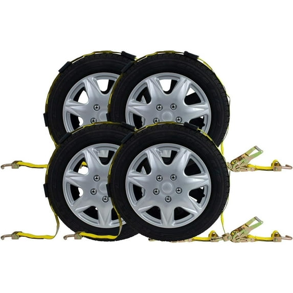 4 Pack 2" x9' Hauler Straps for Trailer w/Ratchet, Swivel J Hook ...