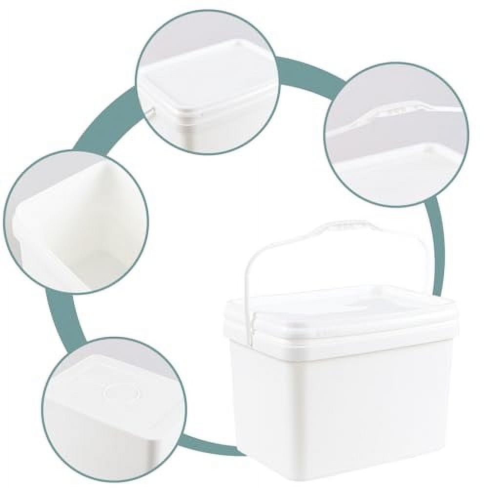 4 Pack 20 L Plastic Water Buckets with Handles, Plastic Pail with Lids ...
