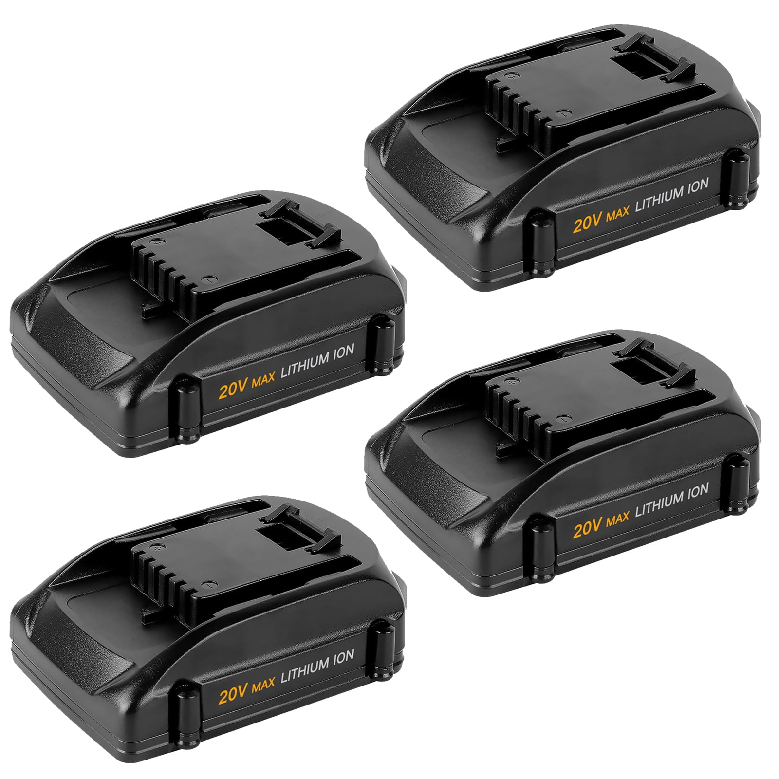 4-Pack 20 Volt 3000mAh WA3520 Replacement for Worx 20v Battery Lithium ...
