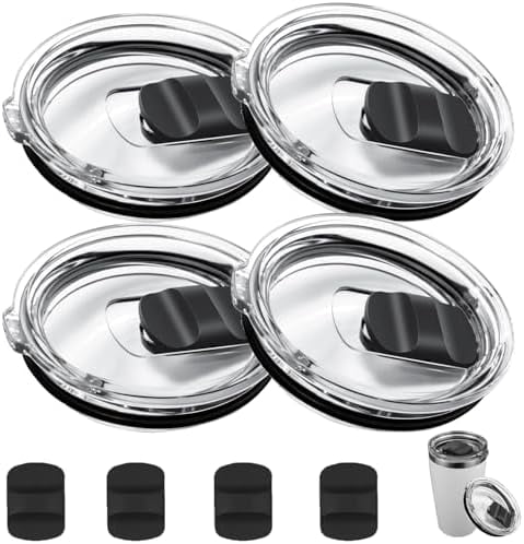 4 Pack 20 oz Replacement Lid for Yeti Lids with 4 Magnetic Slider ...