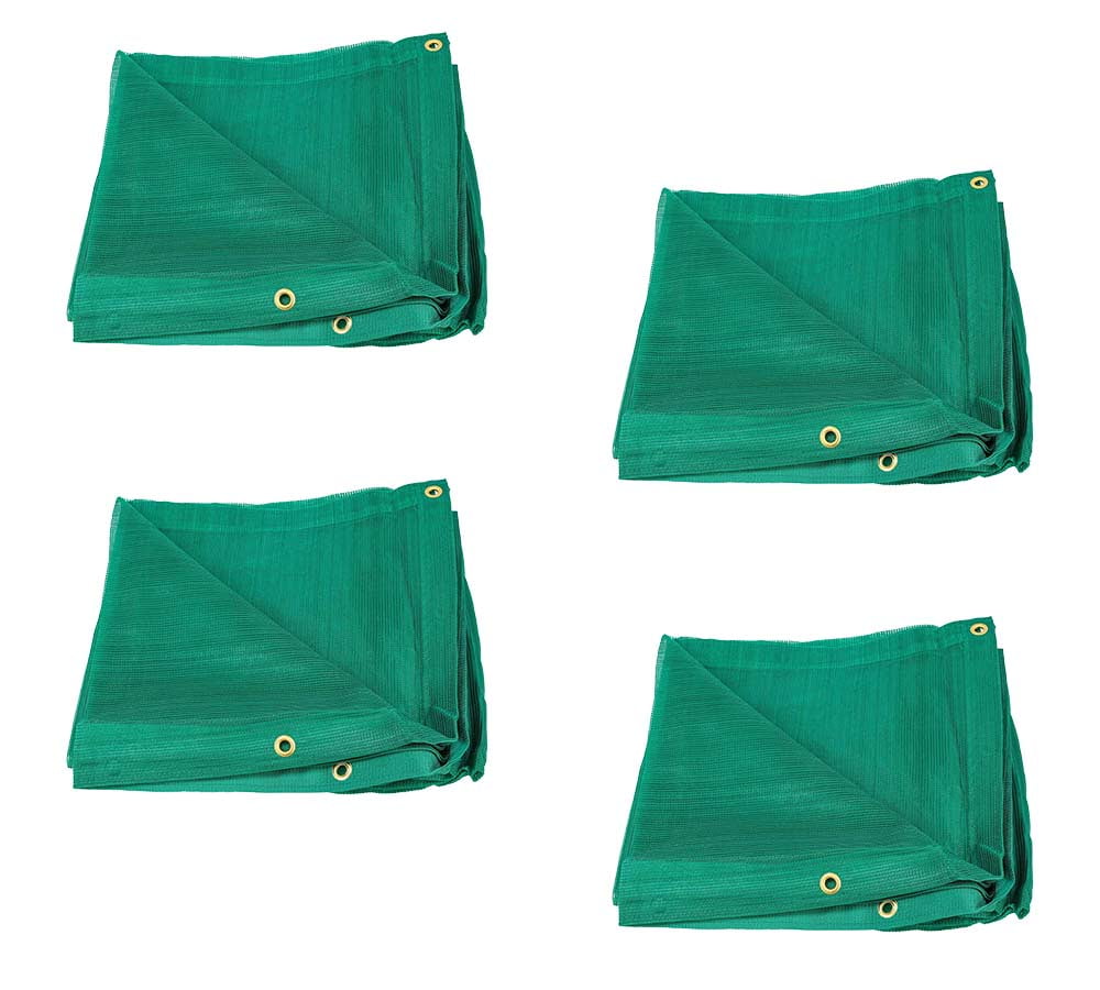 (4 Pack) 20' x 20' Green Heavy Duty 6 Oz 70% Shade Mesh Tarps with ...