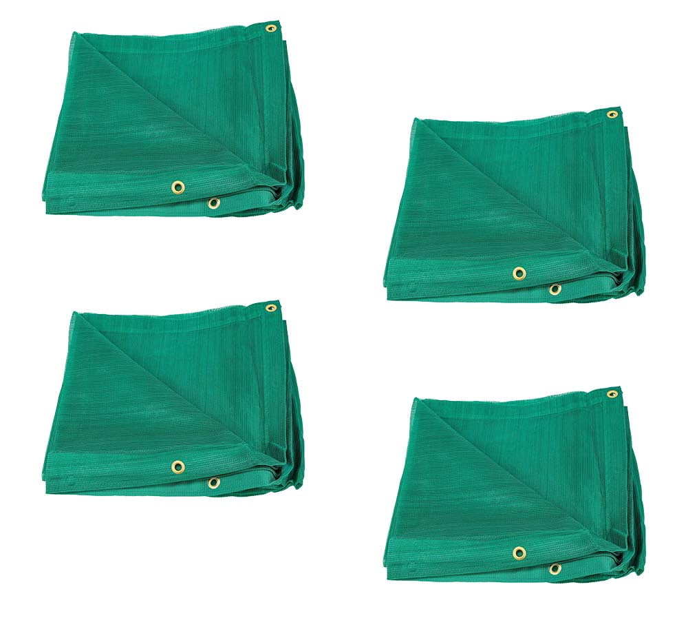 (4 Pack) 20' x 20' Green Heavy Duty 6 Oz 70% Shade Mesh Tarps with ...