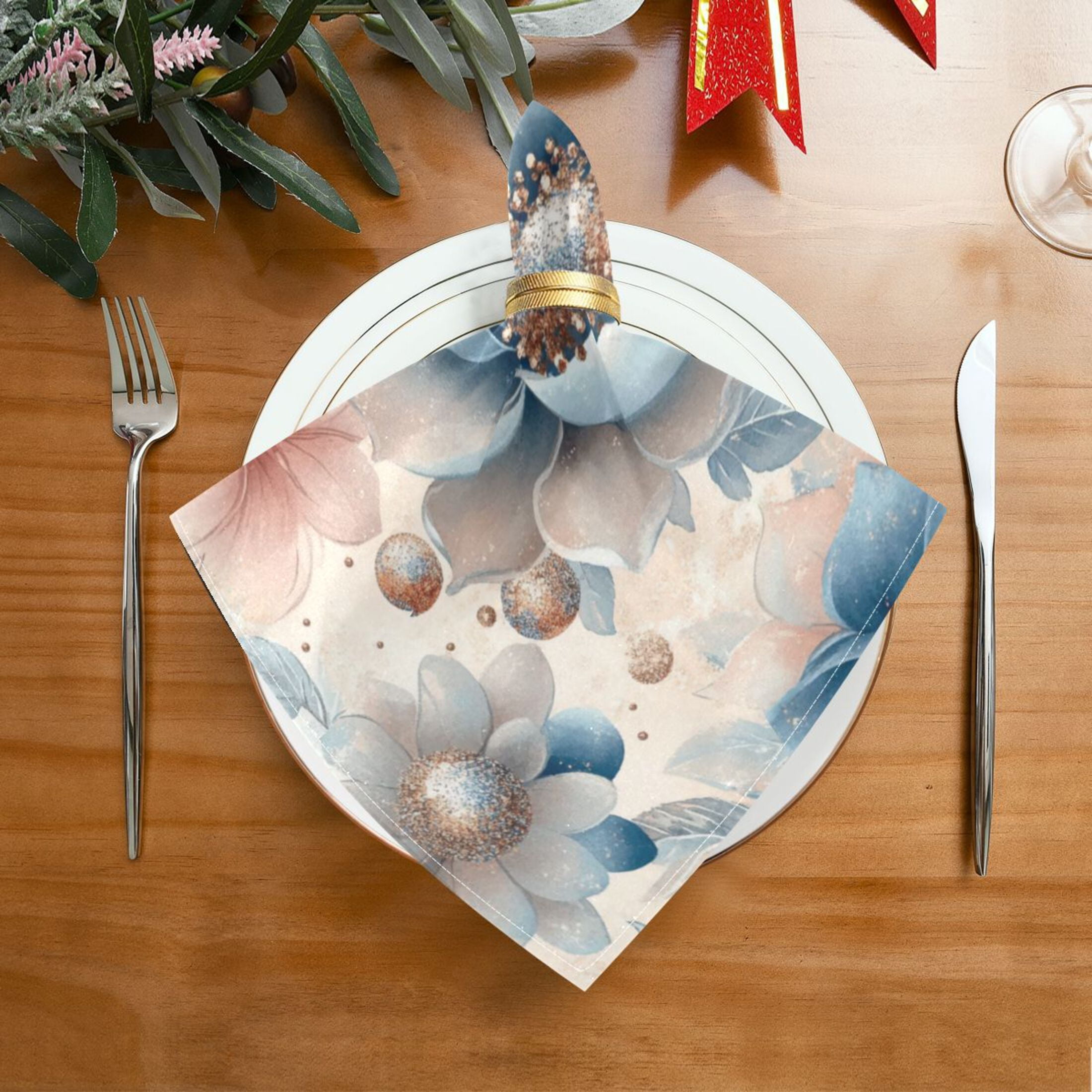 4 Pack 20'' x20" Satin Table Napkins Dinner Napkins for wedding Party ...