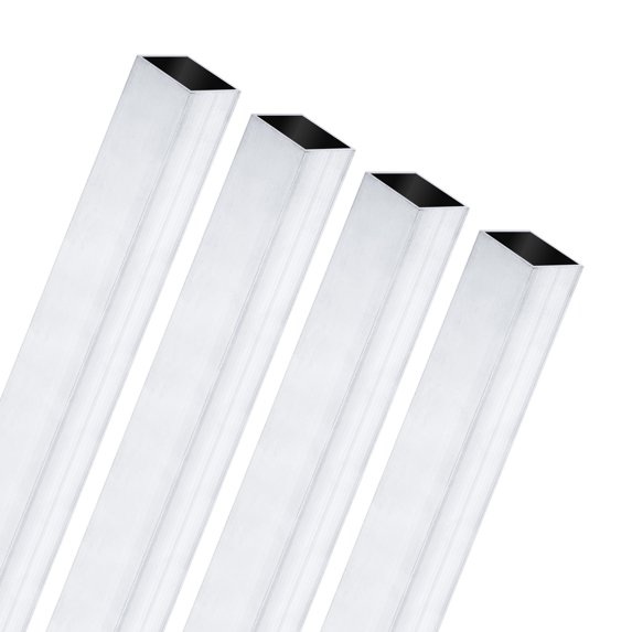 4-Pack 200mm 6063 Aluminum Square Tube, 12x12mm Outer Width 1mm Wall ...