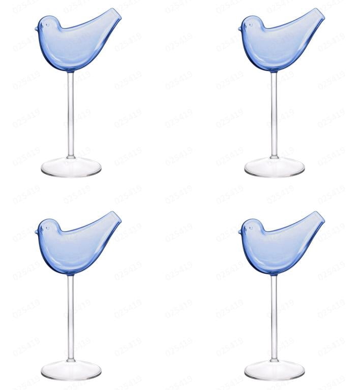 4 Pack 2026 New 3D 5oz Bird Shaped Cocktail Glasses, Unique Stemmed ...