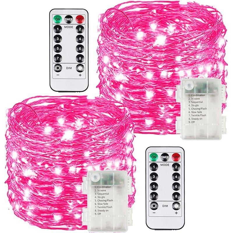 4 Pack 20FT 60 LED Fairy Lights Battery Operated with Timer, Waterproof ...