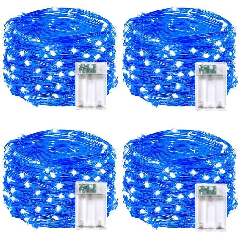 4 Pack 20FT 60 LED Fairy Lights Battery Operated with Timer, Waterproof ...
