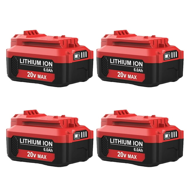 4-Pack 20V 6.0Ah Replacement Battery for Craftsman V20 Lithium Ion Battery CMCB205 CMCB204 ...