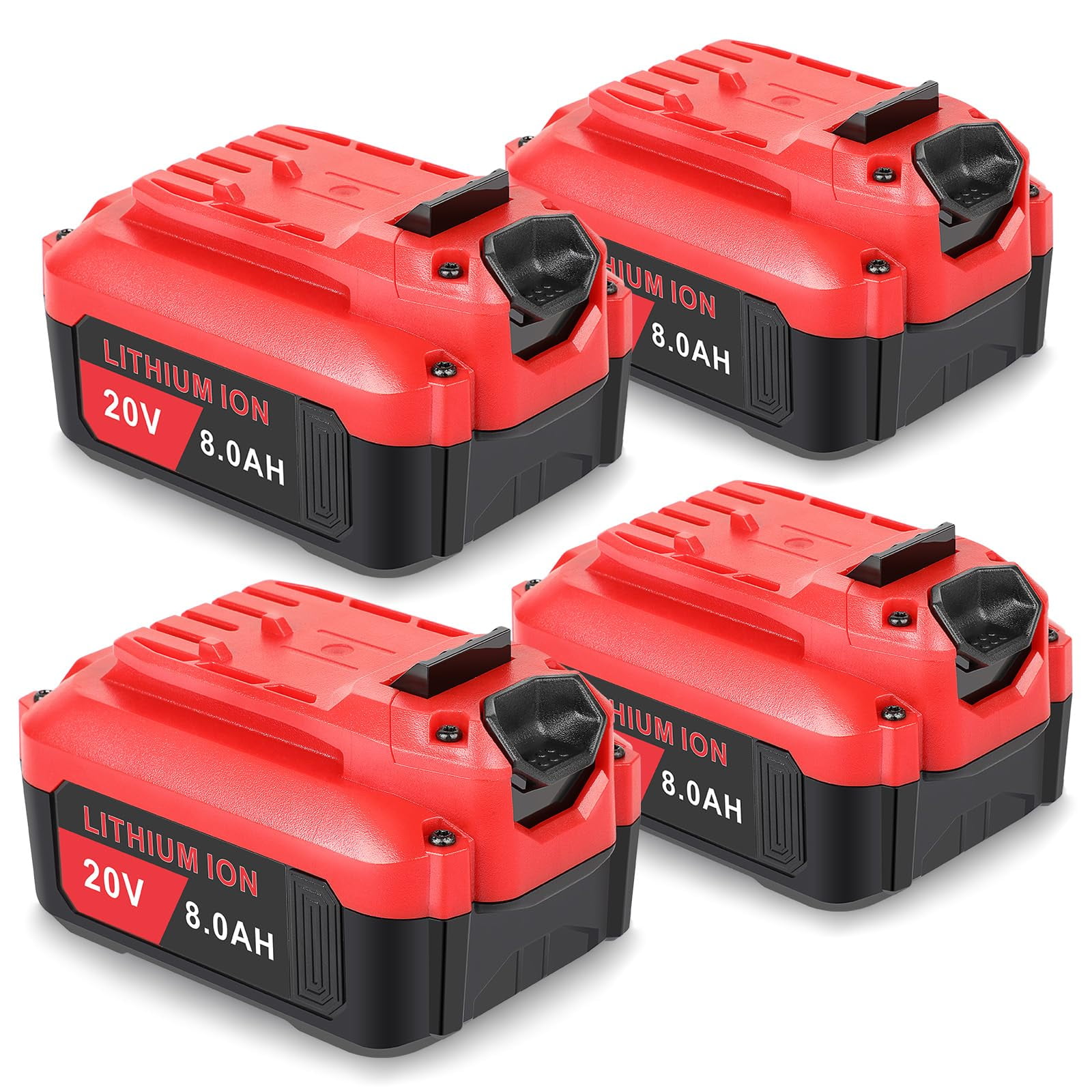 4-Pack 20V 8.0Ah CMCB205 Replacement for Craftsman 20V Battery CMCB204 CMCB205 CMCB202 Cordless ...