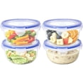 4 Pack 20oz Plastic Round Leakproof Food Storage Containers with Lids ...