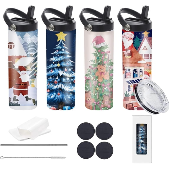 4 Pack 20oz Sublimation Tumblers Bulk With Flat , 20OZ Flat Sublimation ...