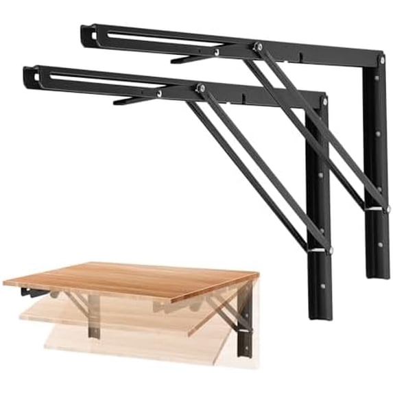 4 Pack 22 Inch Folding Shelf Brackets – Matte Black, Heavy Duty ...
