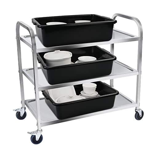 4-Pack 22 L Bus Tubs Large, Plastic Commercial Bus Tub Box, Black Wash ...