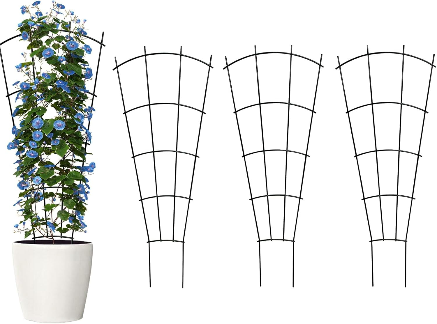 4 Pack 24" Metal Plant Trellis for Pots & Garden Beds, Rustproof ...