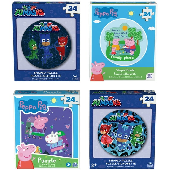 4-Pack 24-Piece Jigsaw Puzzles PJ Masks Peppa Pig, for Ages 3 and up ...