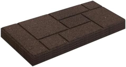 4-Pack 24”x10” Fake Cobblestone Rubber Stair Treads, Rectangular, Brown ...