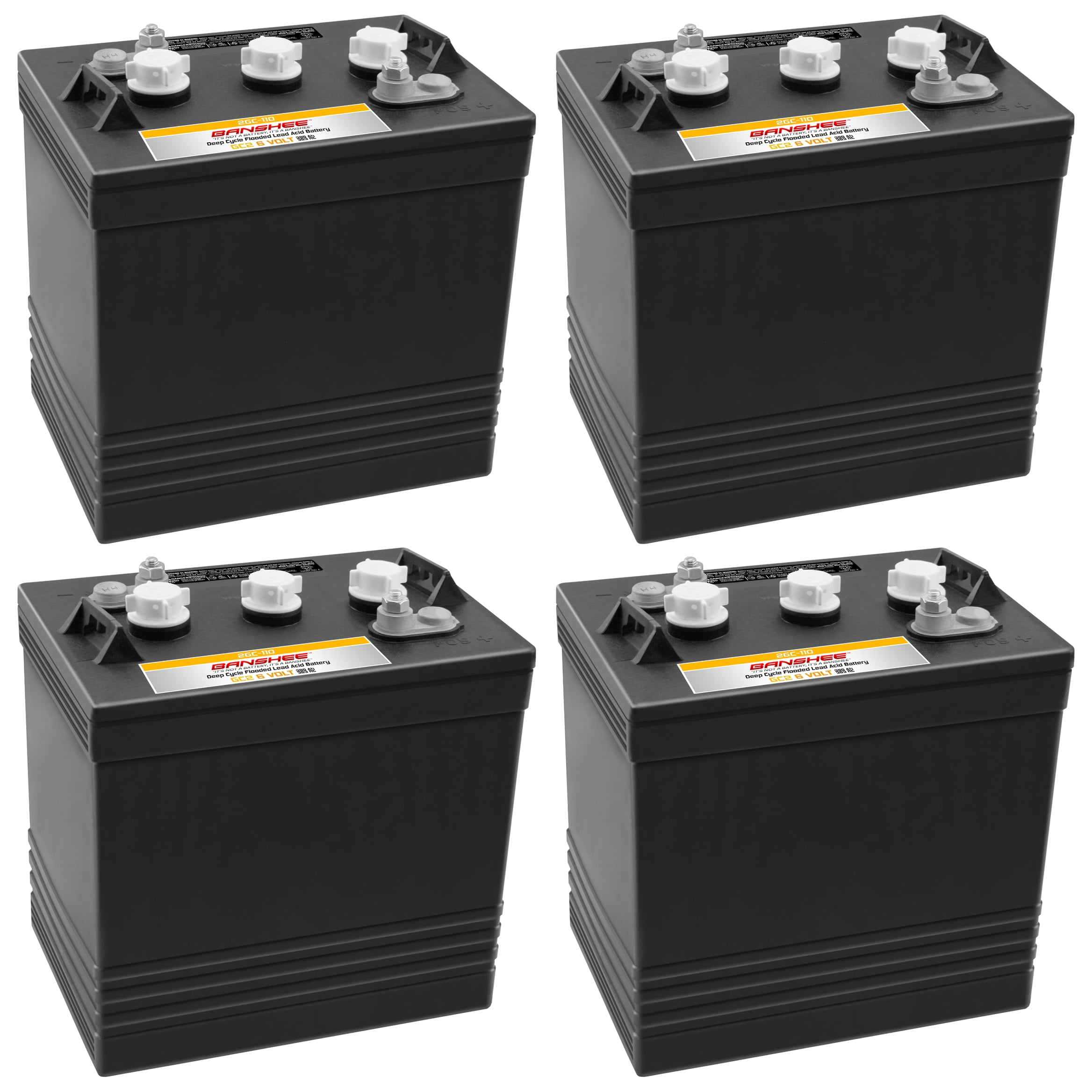 4 Pack (24V Combo) of Banshee Heavy Duty 6V Flooded Lead Acid Batteries ...