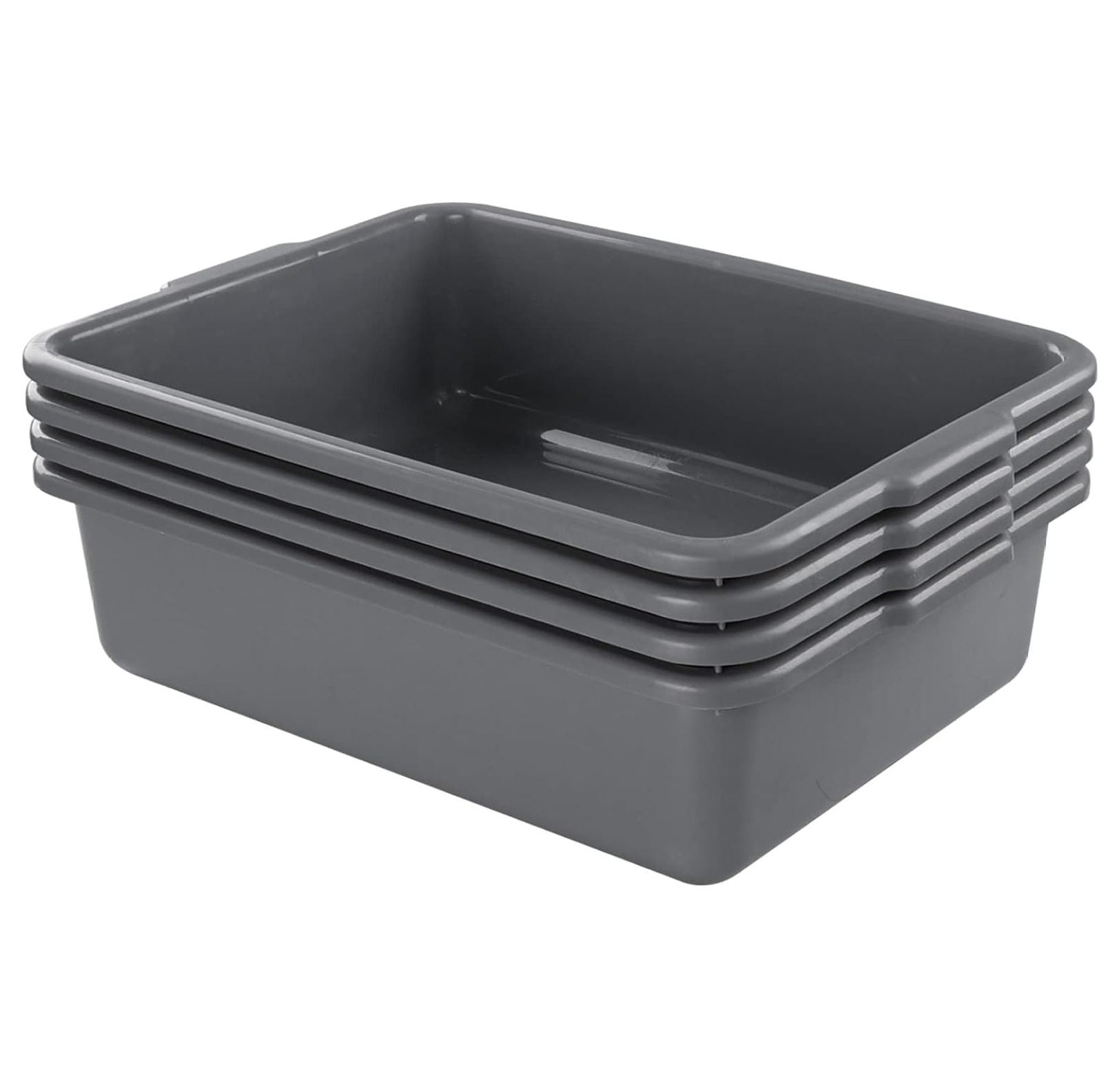 4-Pack 25 L Bus Box/Tote Box, Plastic Utility Bus Tub, Grey - Walmart.com