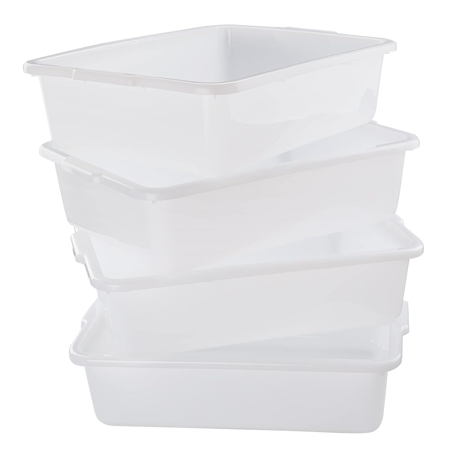 4-Pack 25 L Bus Box/Tote Box, Plastic Utility Bus Tub, White - Walmart.com