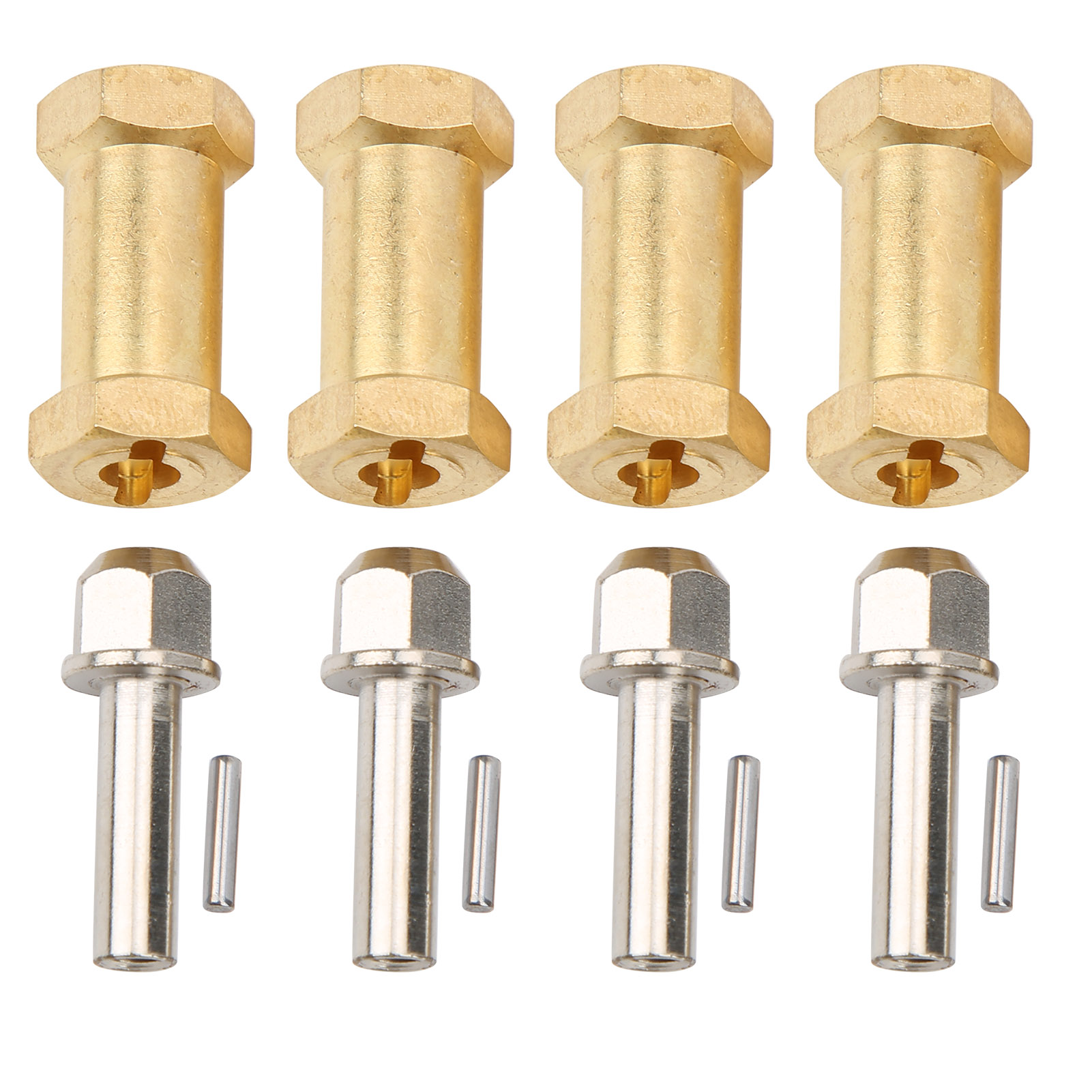 4-Pack 25mm Brass Connectors for 1/10 Scale RC Cars, Easy Install Gold ...