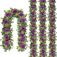 4 Pack 26.4FT Eucalyptus Garland with Lights - Spring Flower Garlands ...