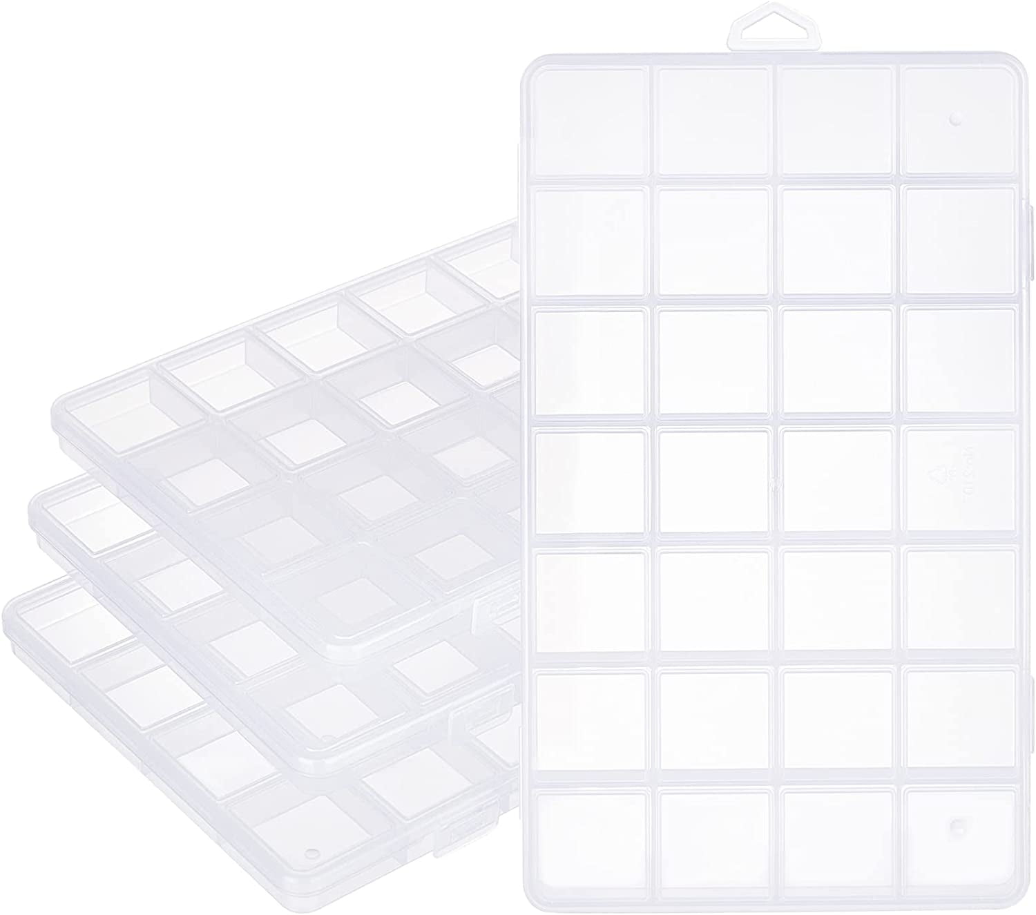 4 Pack 28 Grids Organizer Box 22.5x13.3cm Transparent Plastic ...