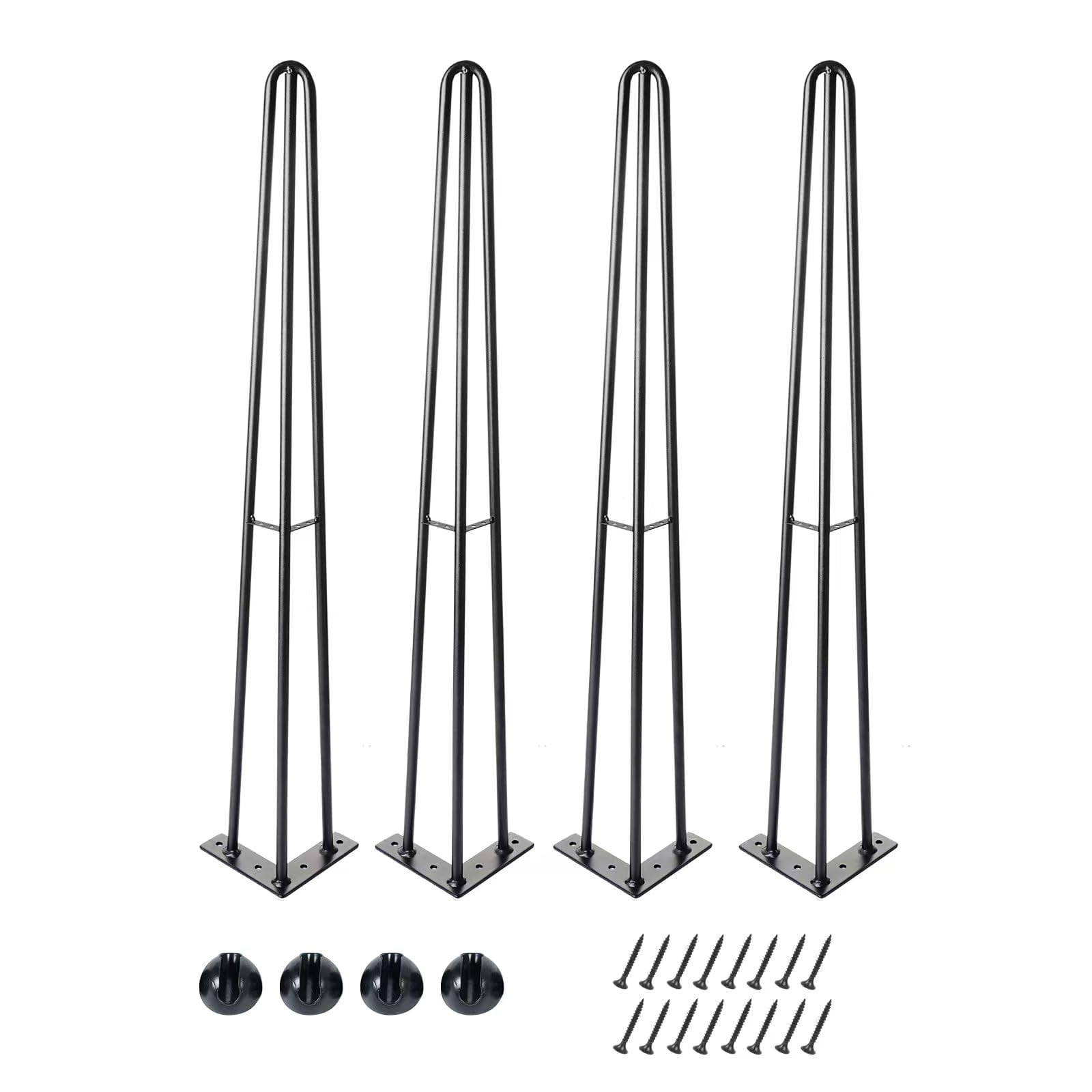 4 Pack 28 Inch Hairpin Table Legs, Heavy Duty Industrial Metal ...