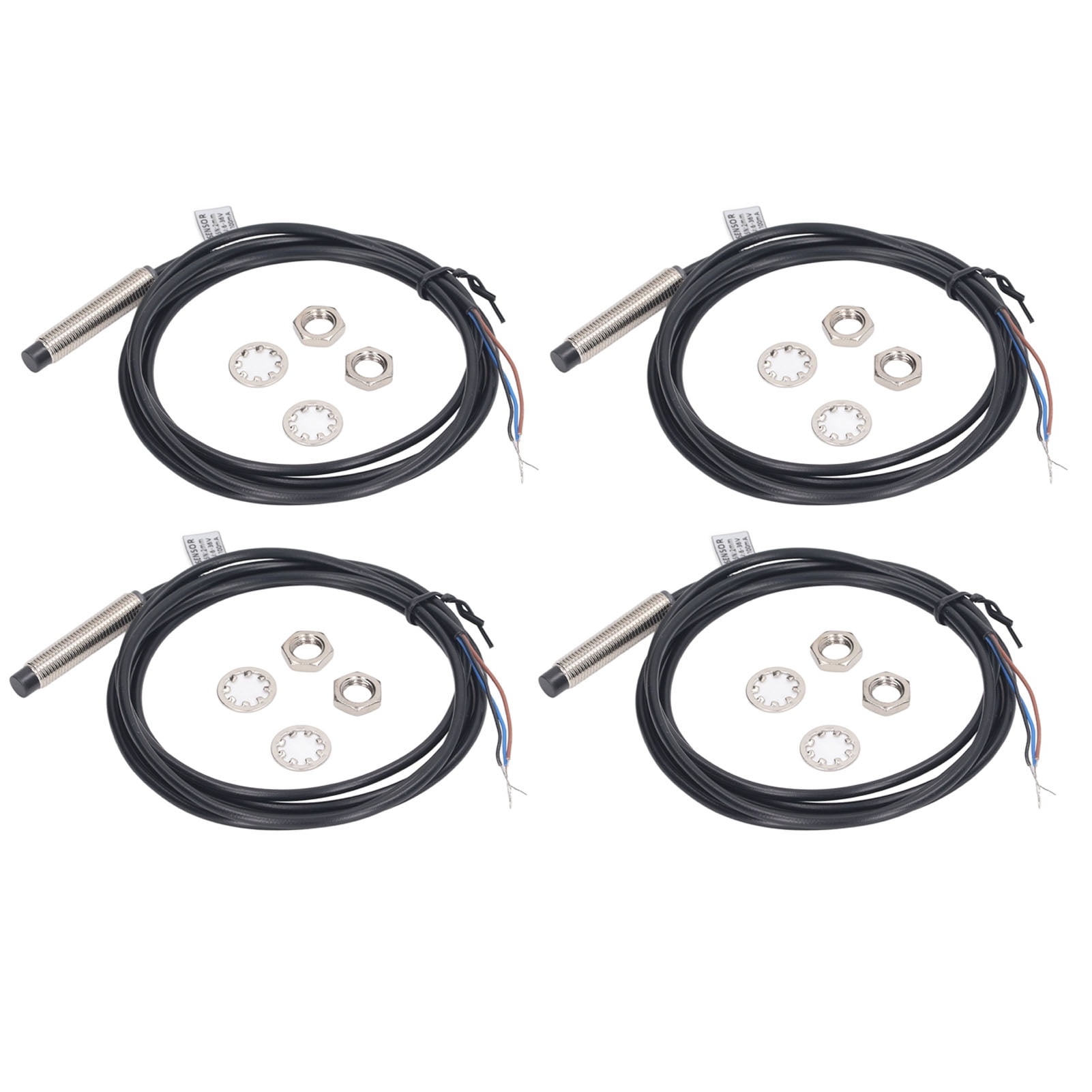 4-Pack 2mm Detection Range PNP No-Contact Proximity Sensor, 3-Wire, 6 ...