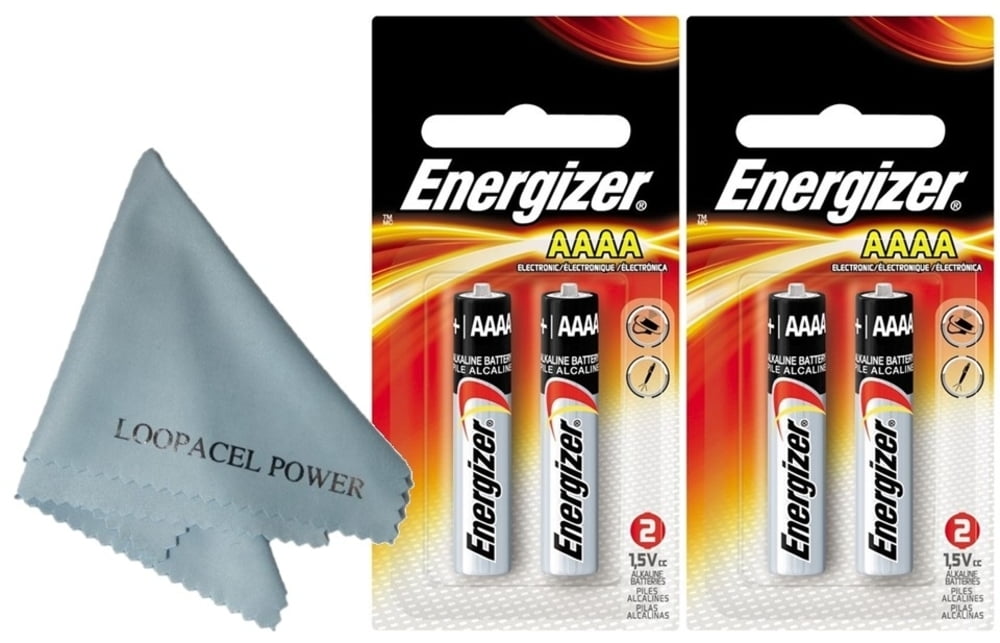 4 Pack 2x2 Energizer AAAA Alkaline Batteries - with Loopacell Brand ...
