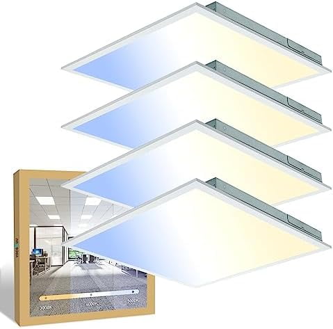 4-Pack 2x2 LED Flat Panel Light Drop Ceiling, 0-10V Dimmable, 3CCT ...