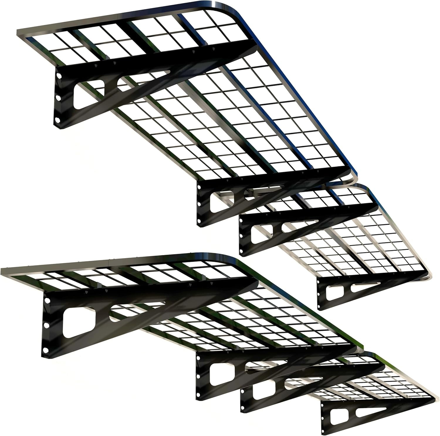 4-Pack 2x4ft Garage Wall Shelving, 4 Shelf Total 16 ft(L) Garage ...