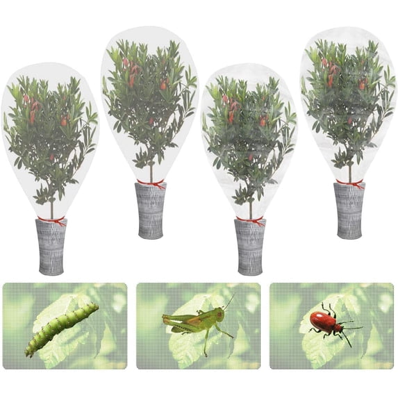 4 Pack 3.2 × 2.6ft Garden Bugs Netting Plant Covers- Bird Netting Mesh ...