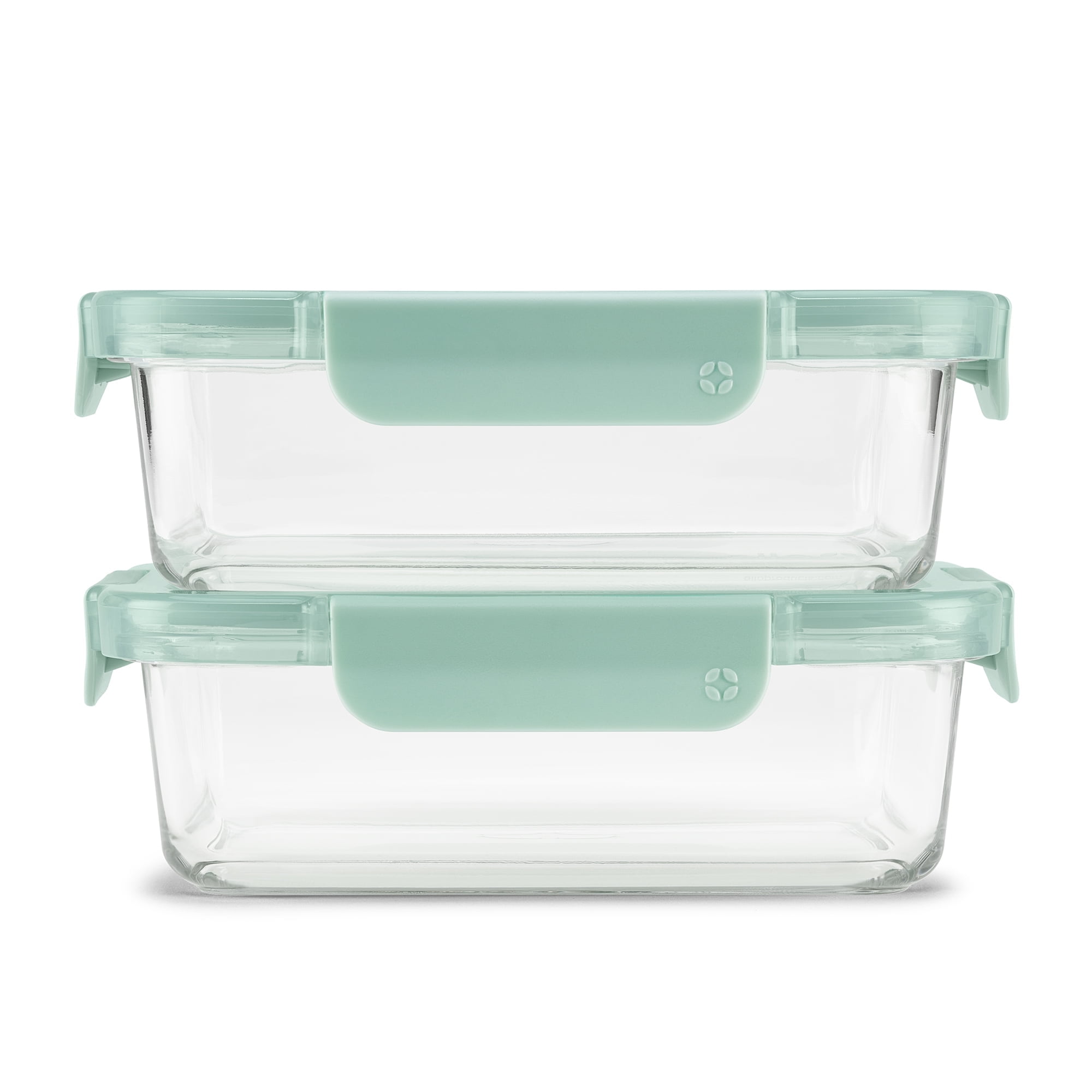 4-Pack 3.4 Cup Glass Meal Prep Containers with Leak-Proof Color Lock Lids – Yucca Green ...