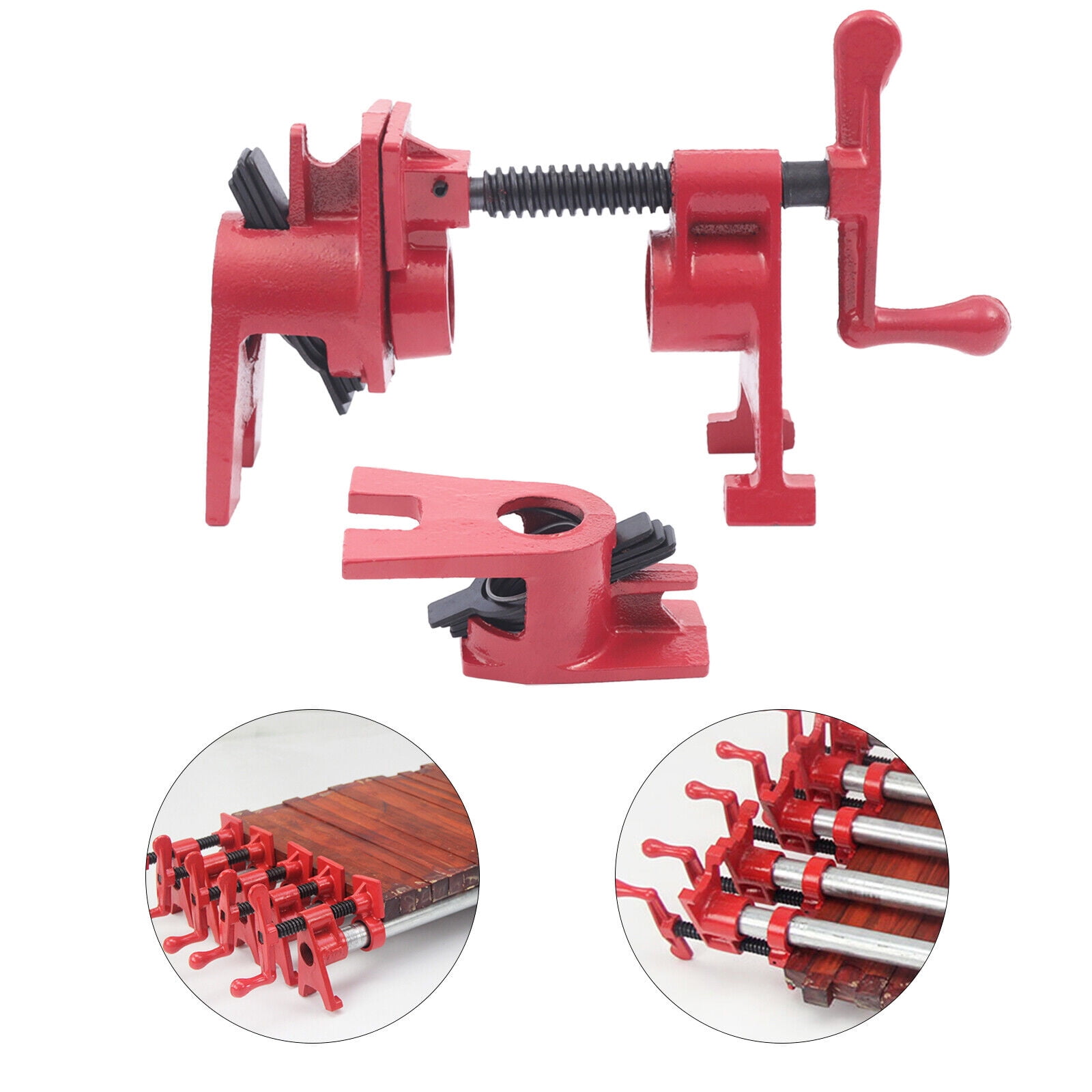 (4 Pack) 3/4" Heavy Duty Wood Gluing Pipe Clamp Set PRO Woodworking ...