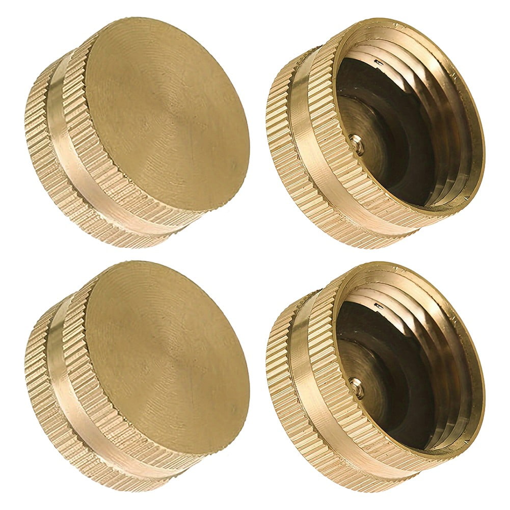 4 Pack 3/4 Inch End Cap Brass Garden Hose End Cap Gardening Accessories ...