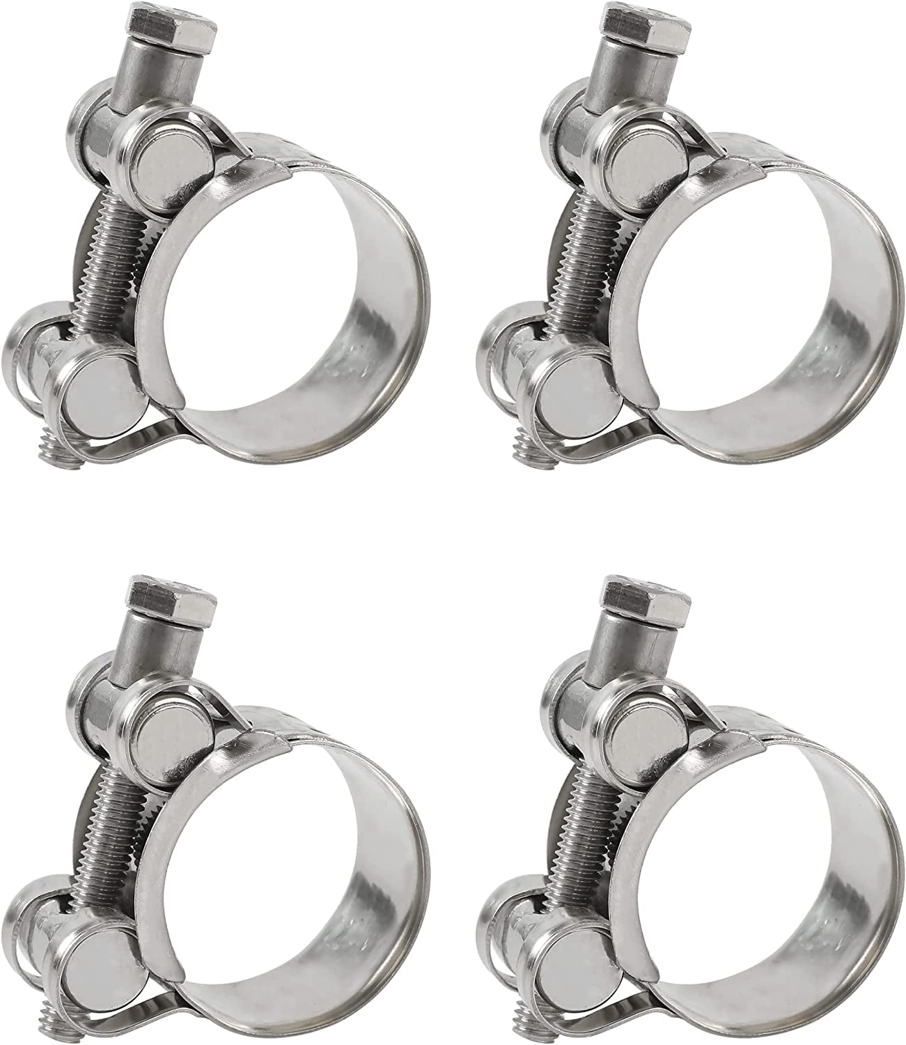 4 Pack 3/4 Inch T-Bolt Hose Clamps Working Range 17mm-19mm for 3/4 Inch Hose ID, Heavy Duty Hose ...