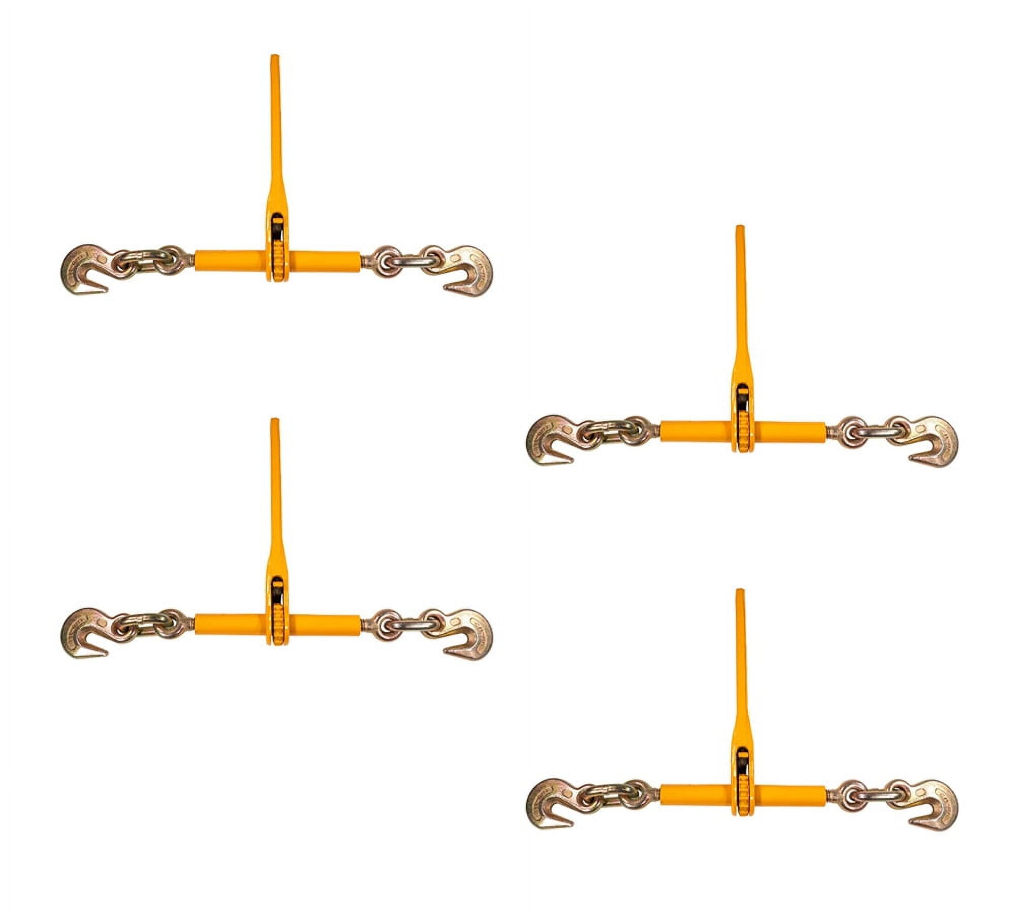 (4 Pack) 3/8"-1/2" Heavy Duty Ratchet Lever Load Binder w/Grab Hooks ...