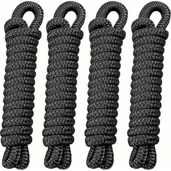 4 Pack 3/8 Inch x 10 ft Boat Fender Lines - Marine Grade Nylon Boat ...