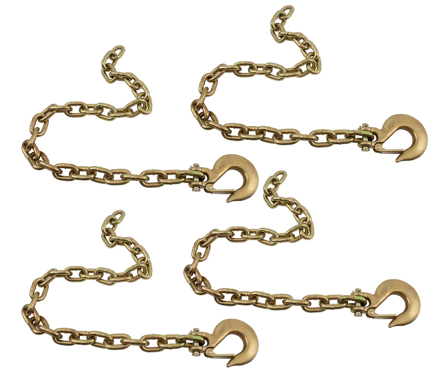 (4 Pack) 3/8" x 36" Trailer Safety Chains with Clevis Grab Hooks ...