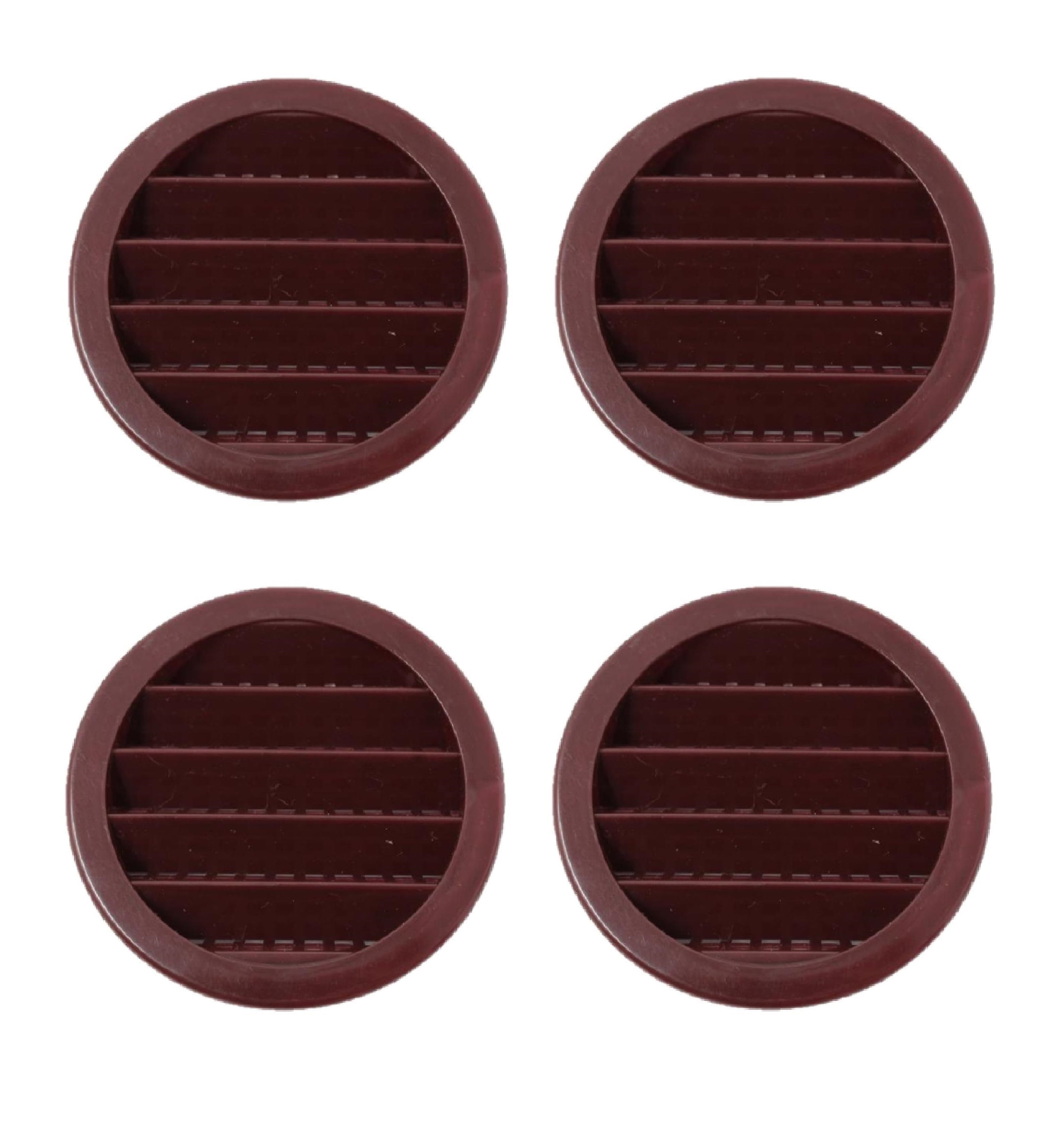 4 Pack 3" Brown Round Plastic Louver Soffit Air Vent - Walmart.com