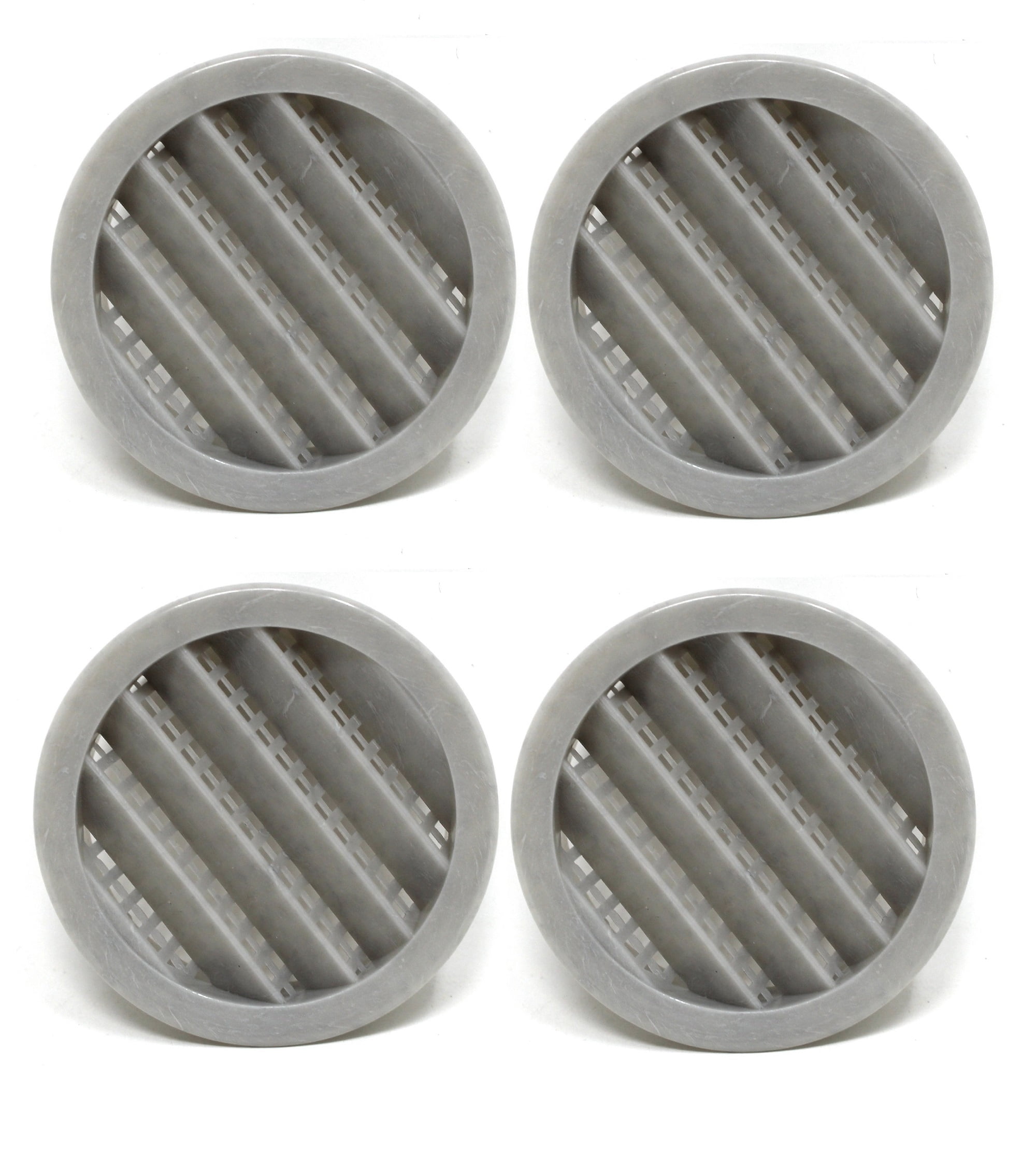 4 Pack 3" Grey Round Plastic Louver Soffit Air Vent - Walmart.com