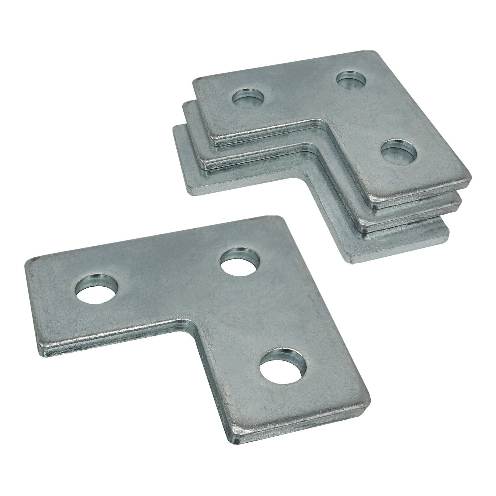 4 Pack - 3 Hole, L Shaped Flat Plate Connector for 1/2" Bolt in 1-5/8 ...