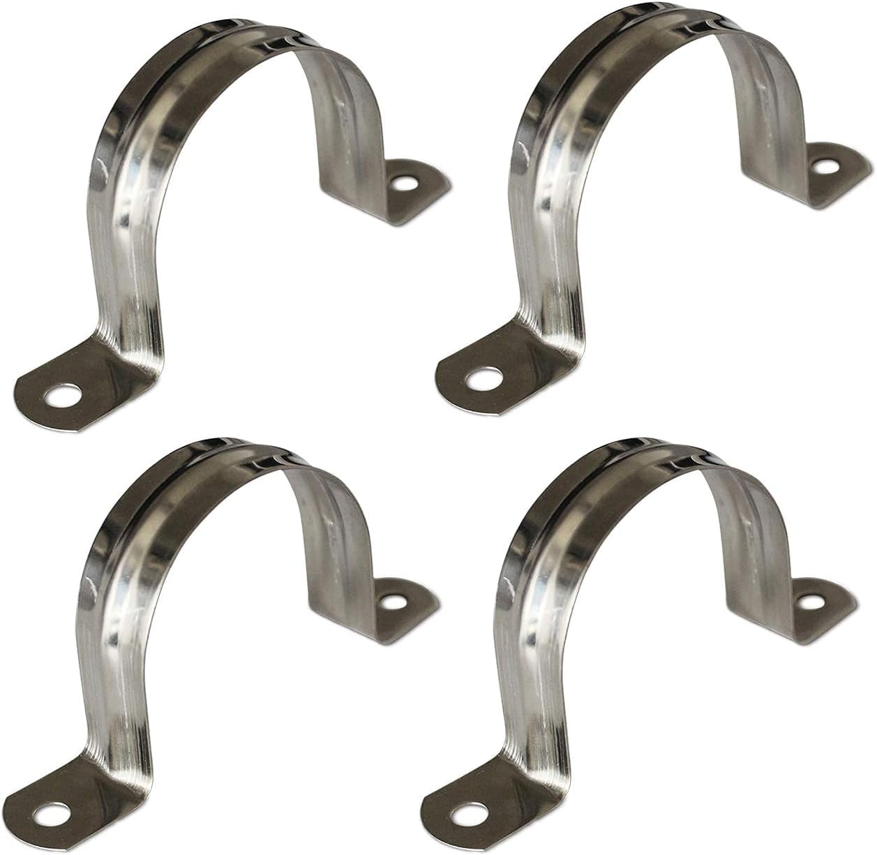 4 Pack 3 Inch U-Tube Pipe Clamp,304 Stainless Steel 2 Holes Hose Clamp ...