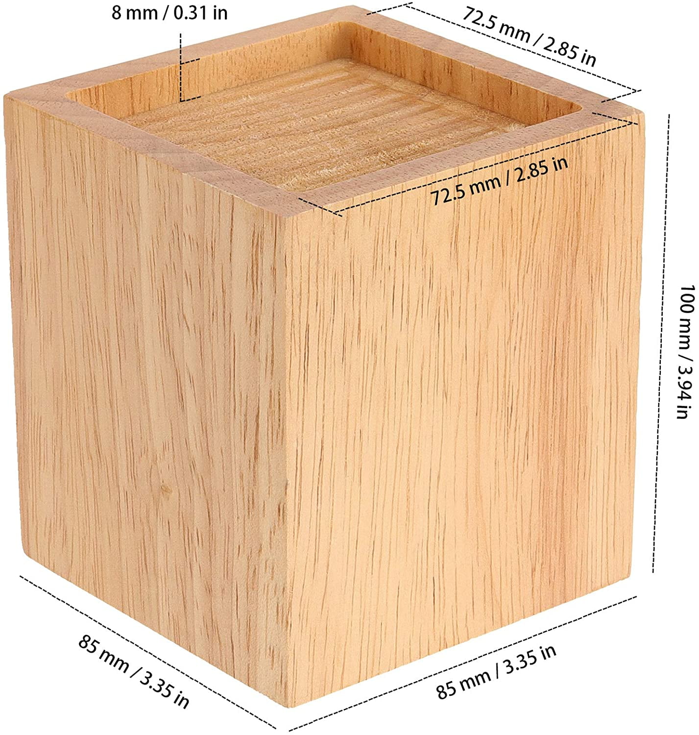 4 Pack 3 Inches Wood Bed Risers, Natural Wood Furniture Lifters, Heavy ...