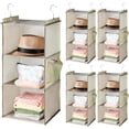 4 Pack 3 Tier Closet Organizer Foldable 3 Shelf Closet Shelves with ...
