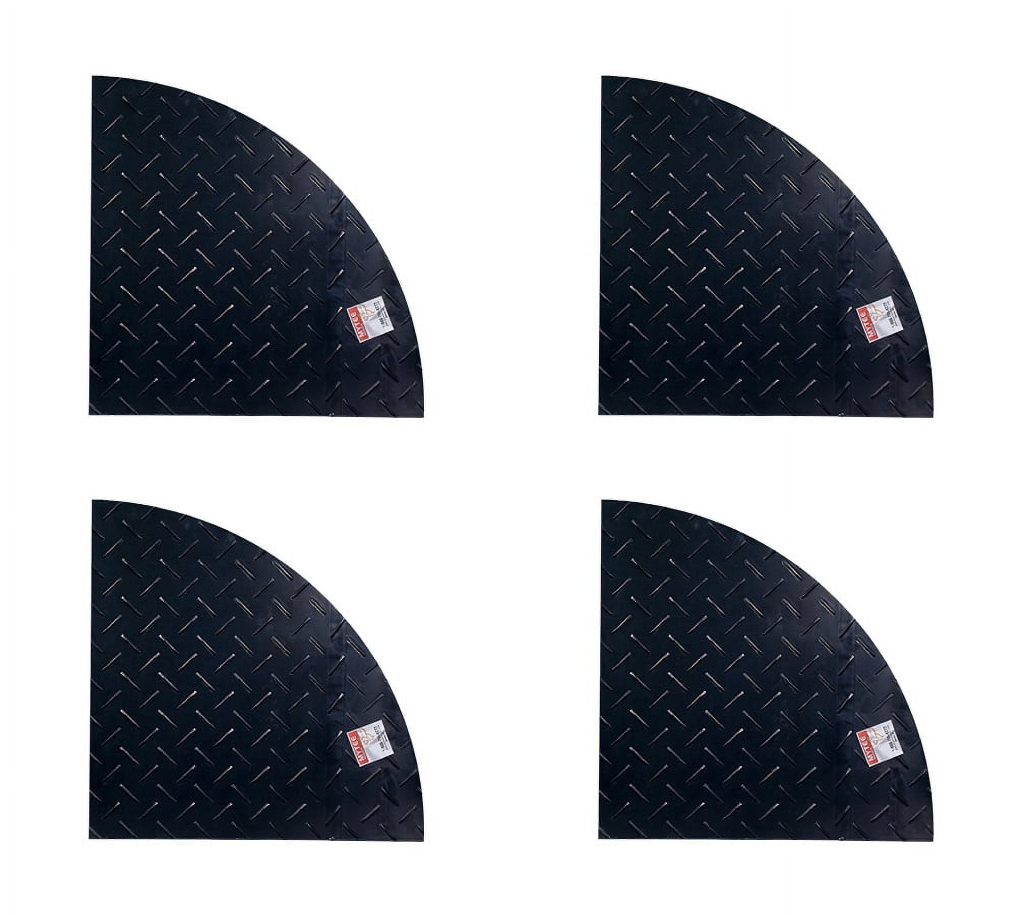 4 Pack 3'x3' Heavy-Duty Black Curved Ground Protection Mats - 120,000 ...