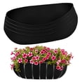 4 Pack 30 Inch Black Felt Window Box Liners- Fabric Trough Planter ...