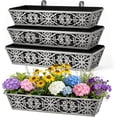 4 Pack 30 Inch Window Boxes Planter for Outdoor Plants Deck Railing ...