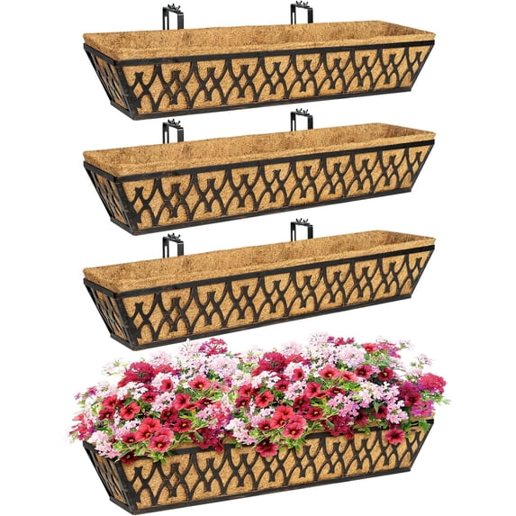 4 Pack 30 Inch Window Boxes Planters Railing Planter Box with ...