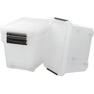 Kekow Large 30L Clear Plastic Storage Bins with Wheels and Lockable ...